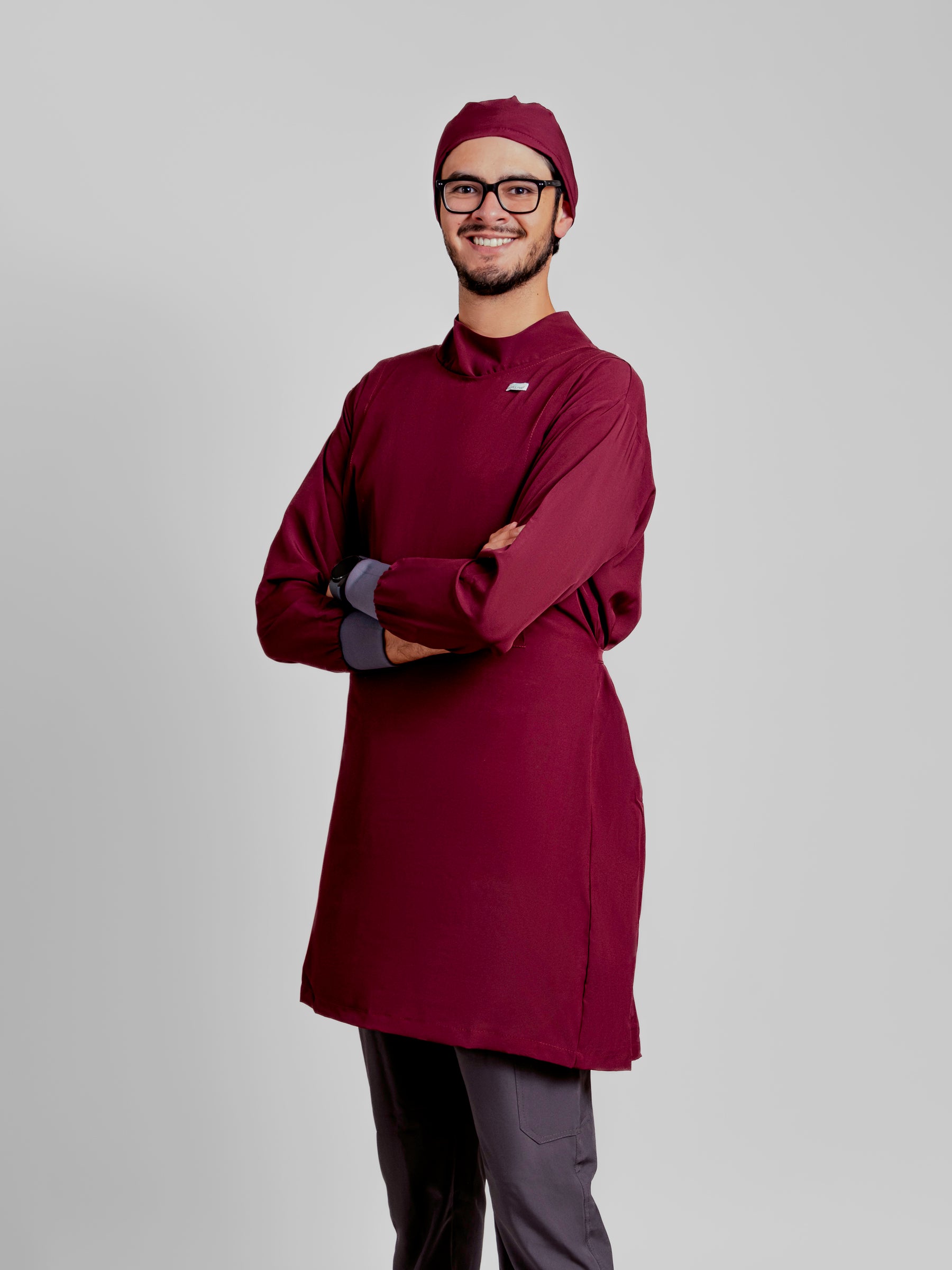 Bata Impermeable Hombre - Guinda